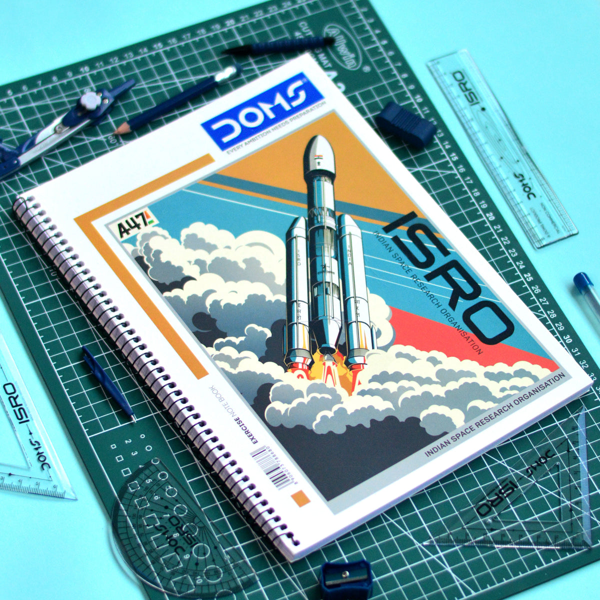 Doms x A47: LVM3 Cloud Punch A4 Size ISRO Notebook