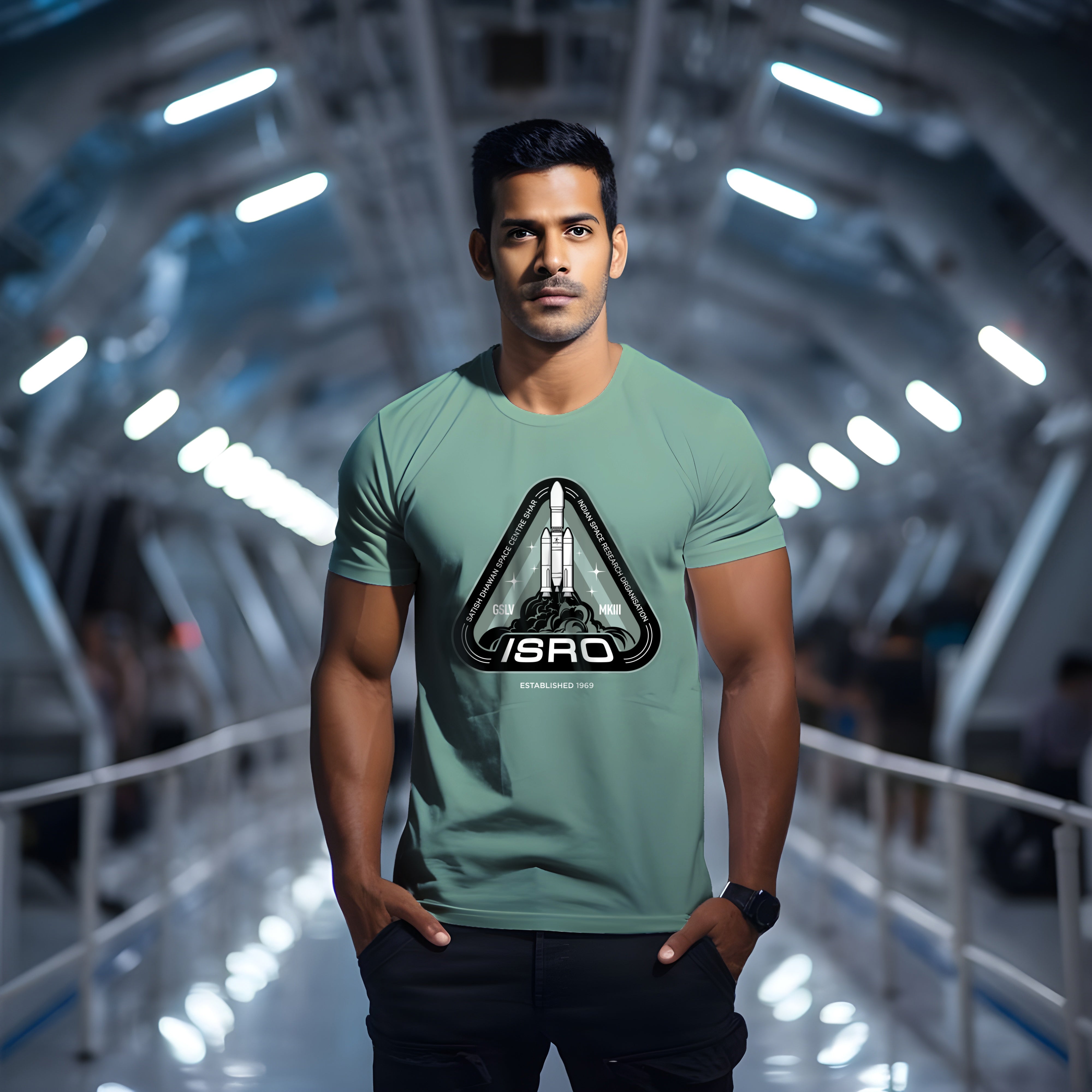 ISRO White T-Shirt with print for men – A47
