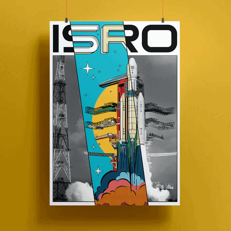 ‘ISRO GSLV MKIII’ Photo Pop Art Poster – A47